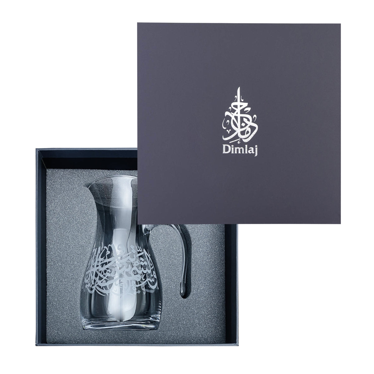 Shop Dimlaj Thuluth Small Glass Jug (Engraved) Online | Jordan – Dimlaj ...