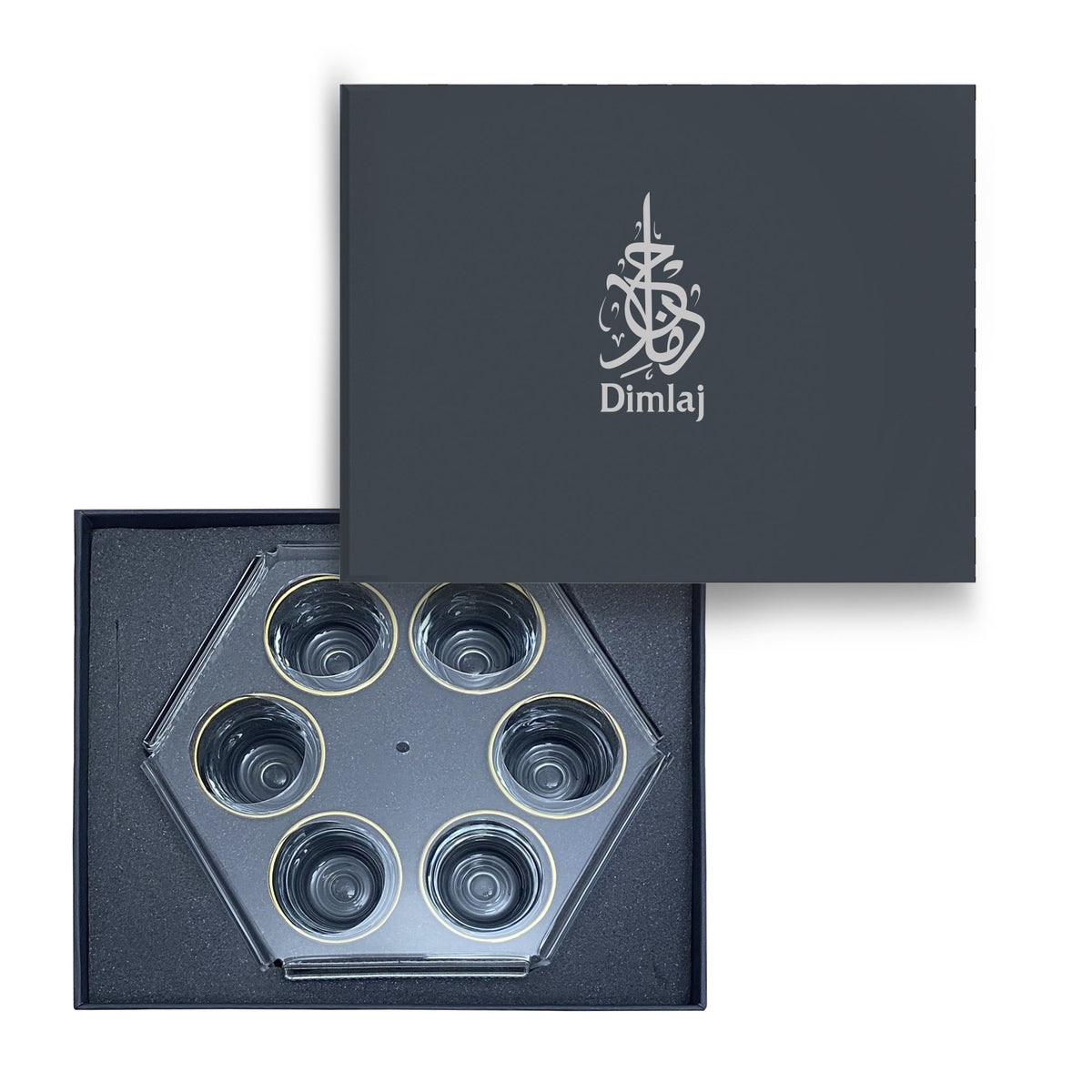 Shop Dimlaj Shafa Acrylic Coffee Stand & Cawa Cups (Beige) Online ...