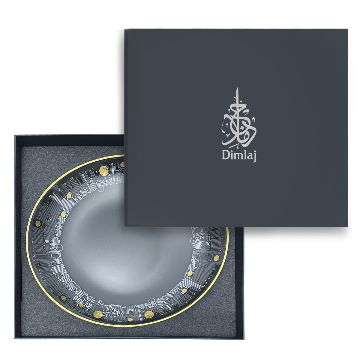 Shop Dimlaj Hayat Glass Plate (Gold) Online | Jordan – Dimlaj Jordan