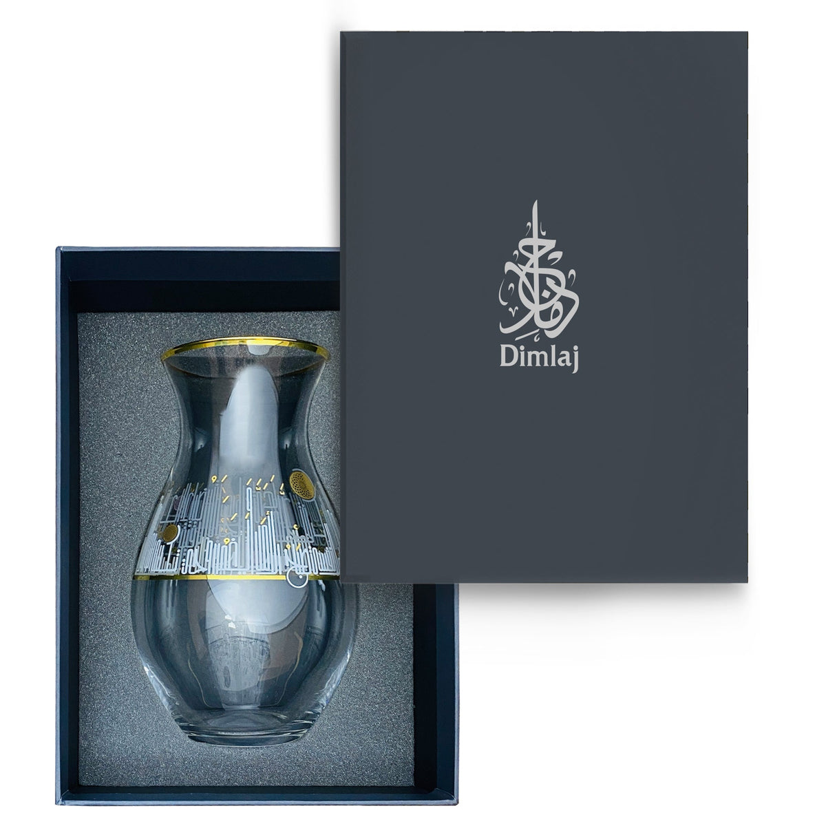 Shop Dimlaj Hayat Glass Vase (Gold) Online | Jordan – Dimlaj Jordan