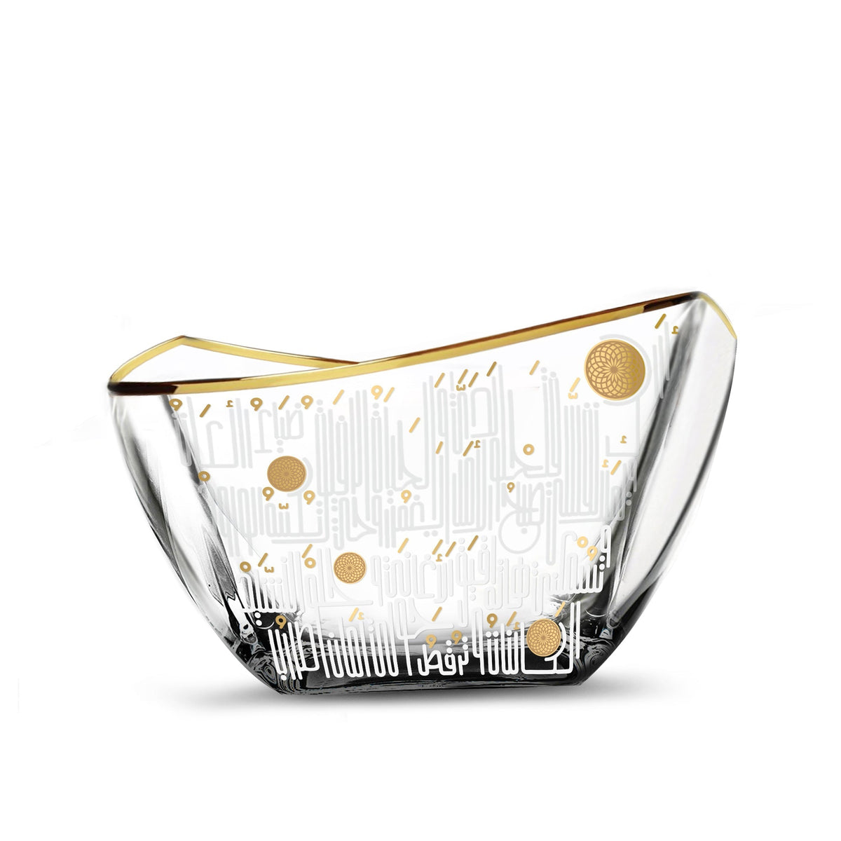 Shop Dimlaj Hayat Glass Serving Bowl (Gold) Online | Jordan – Dimlaj Jordan